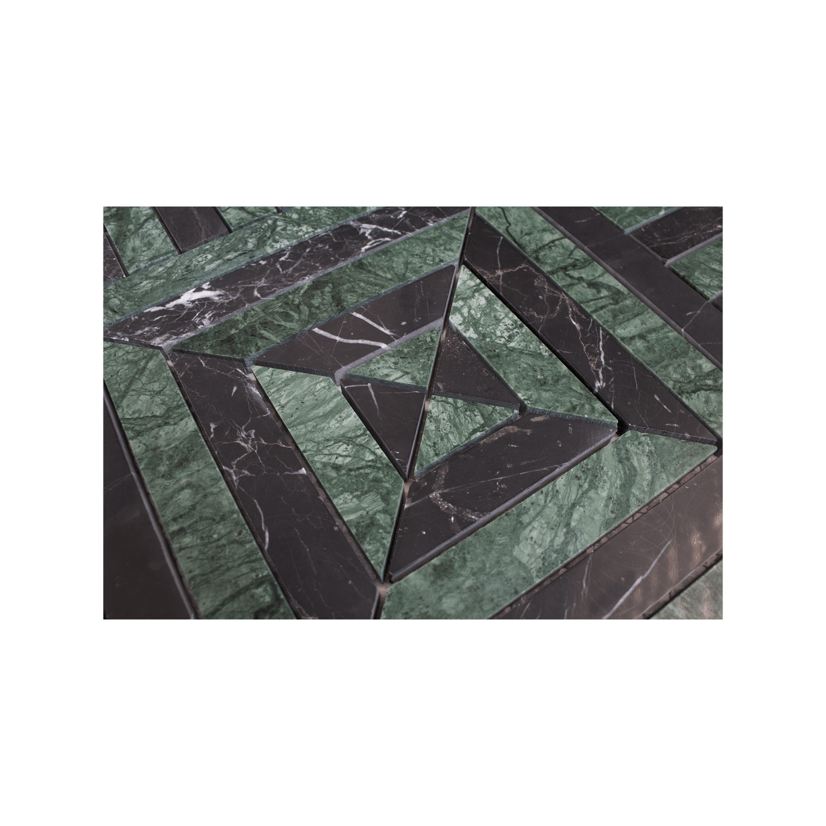 Horizon Verde Alpi and Nero Marquina Marble Polished Mosaic Tile ...