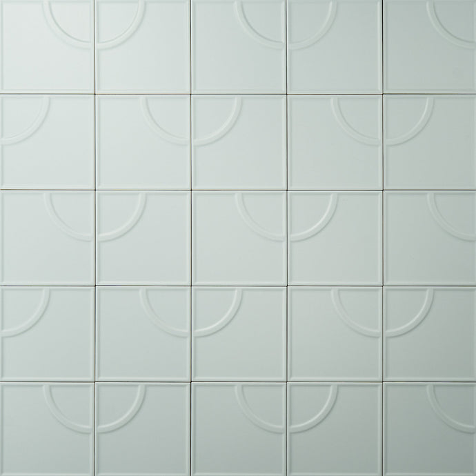 Macaron Radius Blue Cream 5x5 Matte Ceramic Tile | Cemento Collection ...