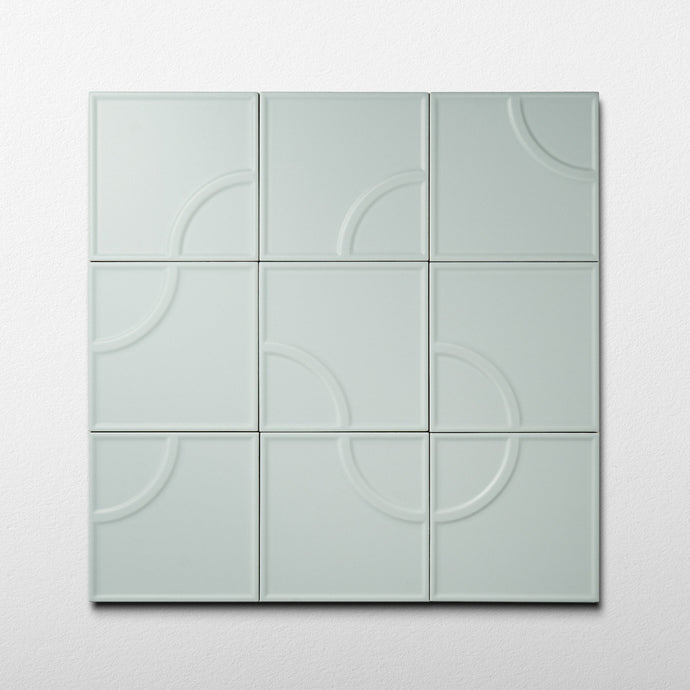 Macaron Radius Blue Cream 5x5 Matte Ceramic Tile | Cemento Collection ...