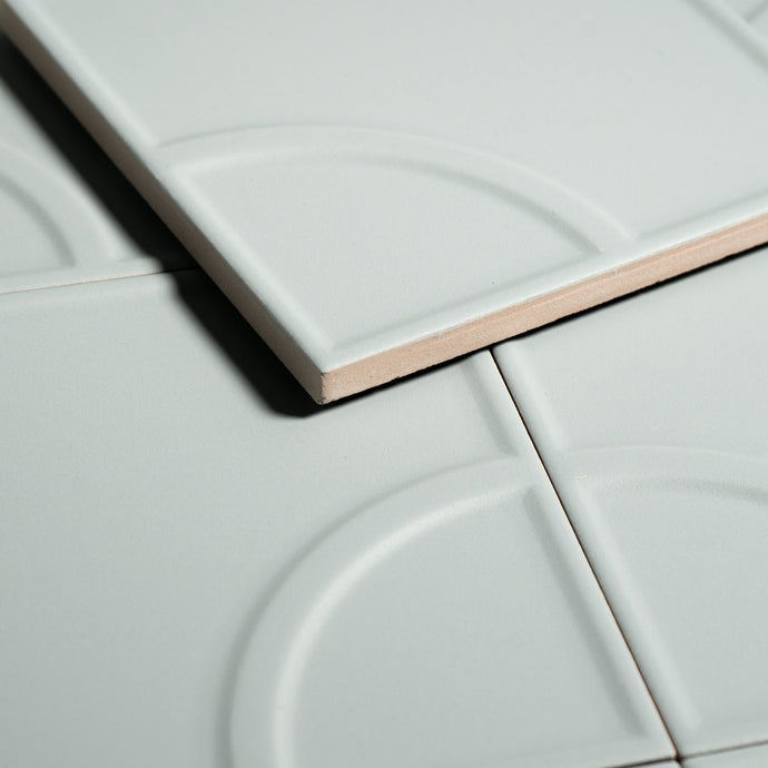 Macaron Radius Blue Cream 5x5 Matte Ceramic Tile | Cemento Collection ...