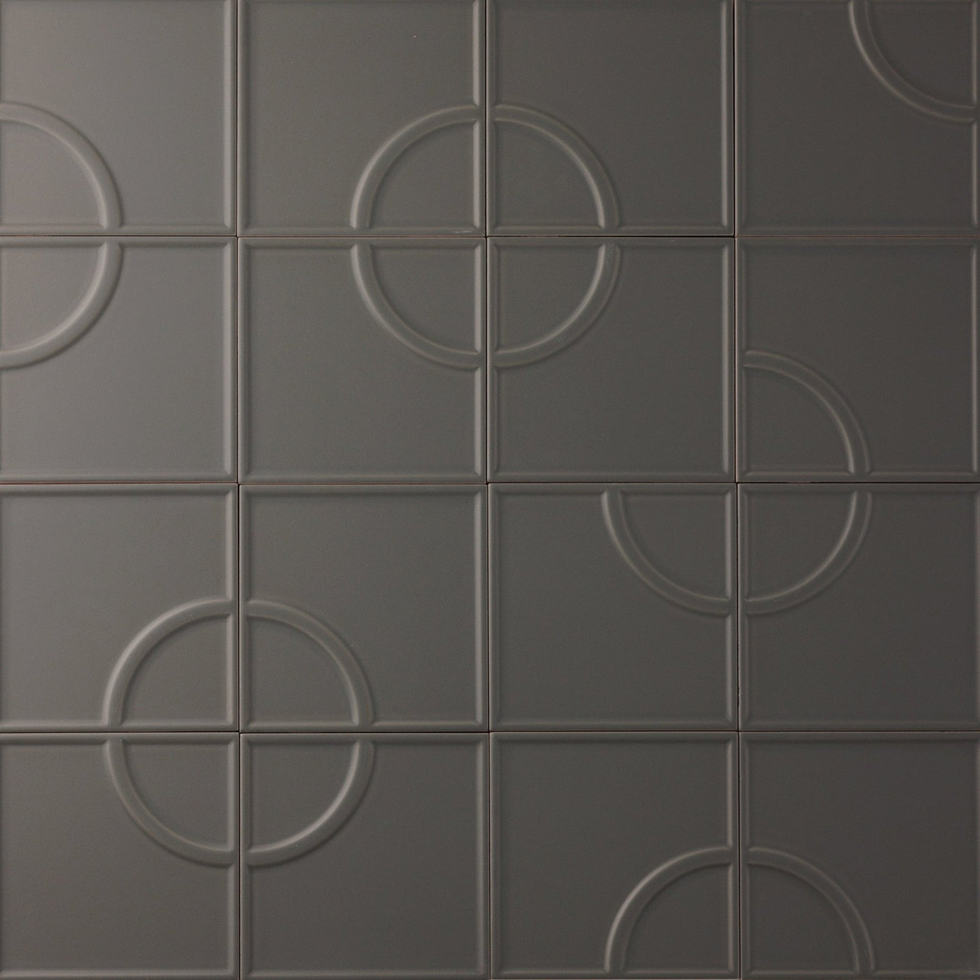 Macaron Radius Cocoa Ash 5x5 Matte Ceramic Tile | Cemento Collection ...
