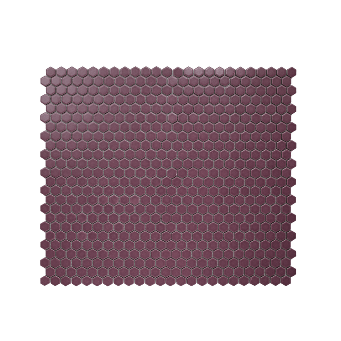 Mellow Mauve 1" Hexagon Matte Porcelain Mosaic Tile | Cemento ...