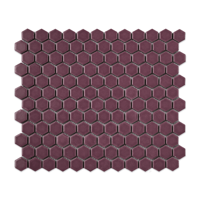 Mellow Mauve 1" Hexagon Matte Porcelain Mosaic Tile | Cemento ...