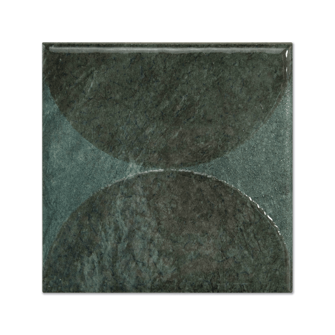 Moonlit Circular Agate Green Porcelain Tile | Cemento Collection ...