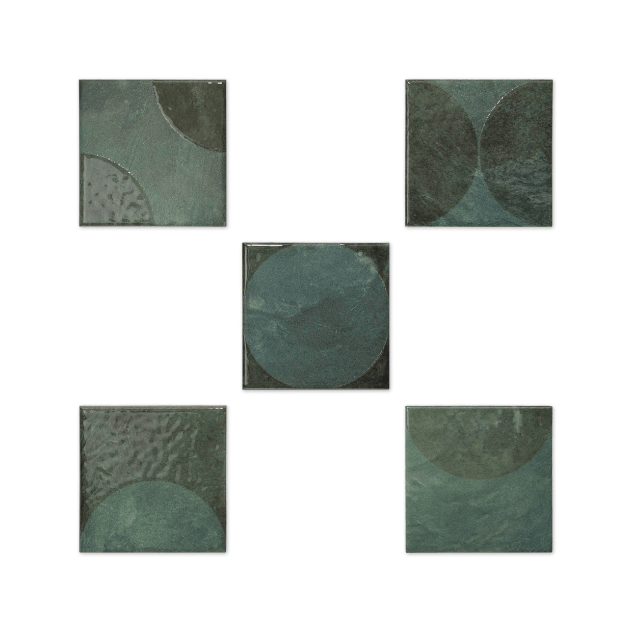 Moonlit Circular Agate Green Porcelain Tile | Cemento Collection ...