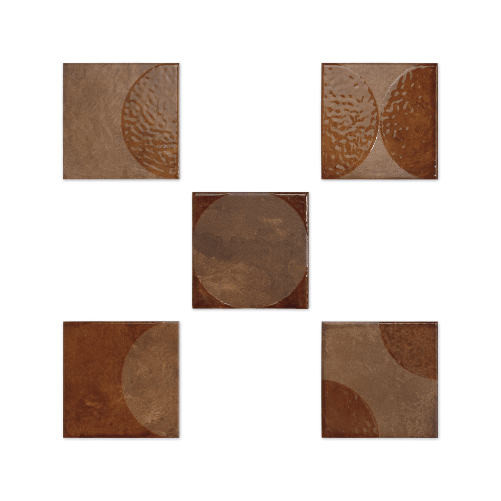 Moonlit Circular Copper Porcelain Tile | Cemento Collection - Cemento ...
