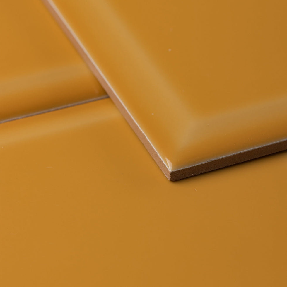 Mustard Yellow 6x6 Bevelled Tile | Cemento Collection - Cemento Collection