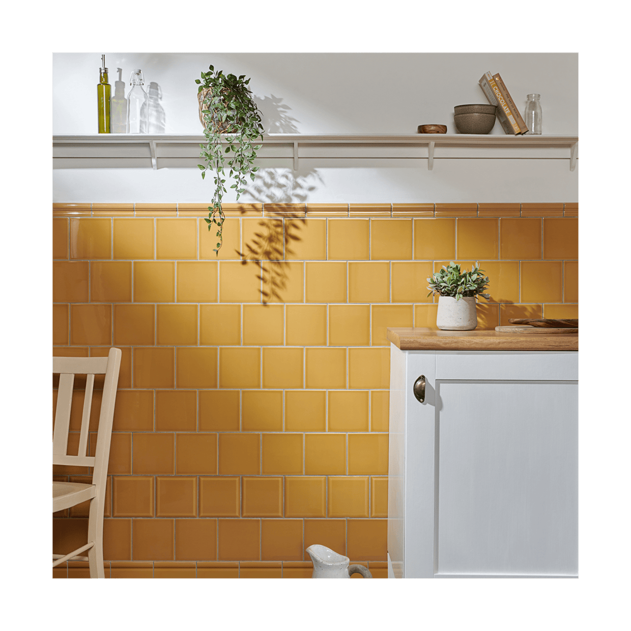 Mustard Yellow 6x6 Bevelled Tile | Cemento Collection - Cemento Collection