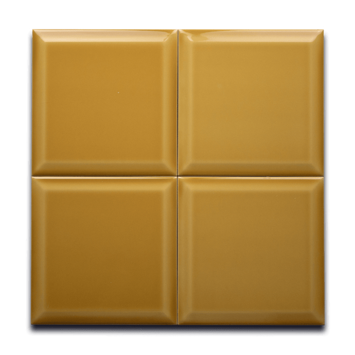 Mustard Yellow 6x6 Bevelled Tile | Cemento Collection - Cemento Collection
