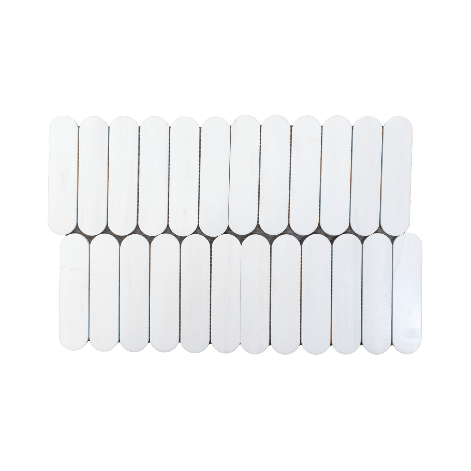 Pill Shape Bianco Dolomite Marble Honed Mosaic Tile | Cemento ...