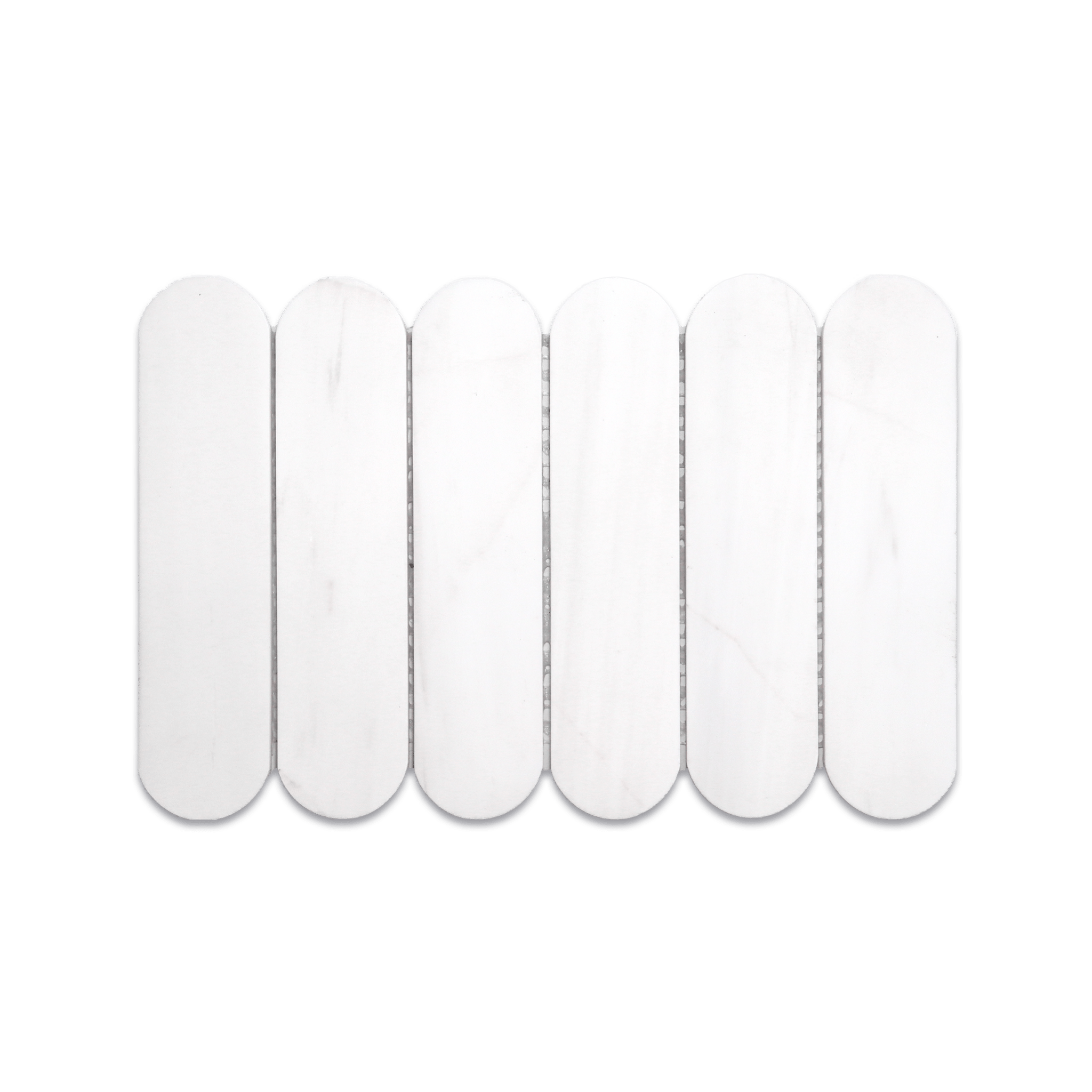 Pill Shape Bianco Dolomite Marble Honed Mosaic Tile | Cemento ...