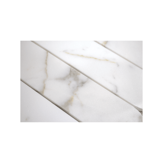 Pill Shape Calacatta Gold Marble Polished Mosaic Tile | Cemento ...