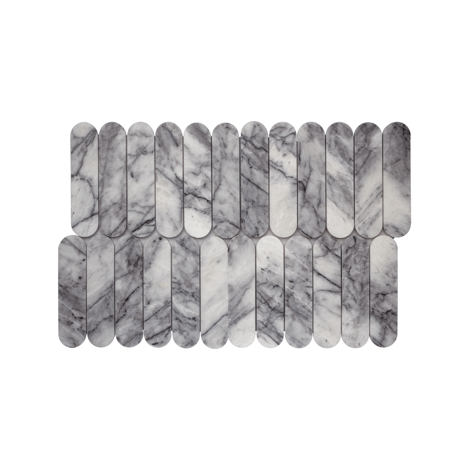 Pill Shape Lilac Marble Honed Mosaic Tile | Cemento Collection ...