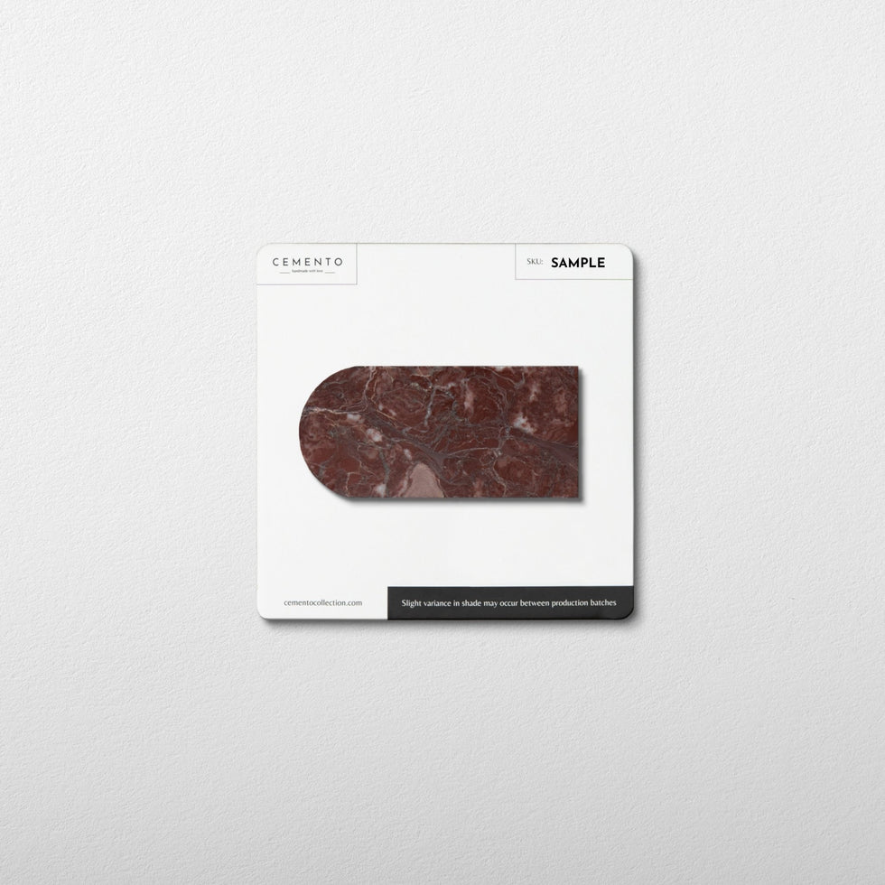 Pill Shape Red Ravel Marble Polished Mosaic Tile | Cemento Collection ...