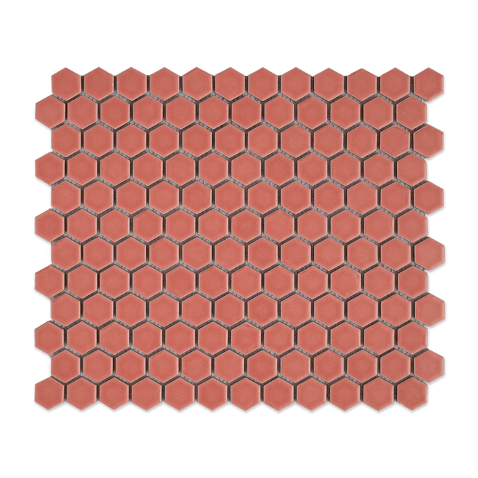 Sienna Red 1" Hexagon Matte Porcelain Mosaic Tile | Cemento Collection ...
