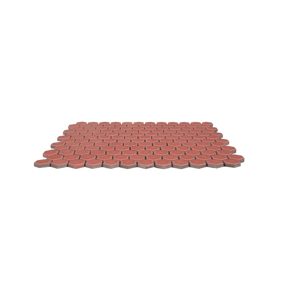 Sienna Red 1" Hexagon Matte Porcelain Mosaic Tile | Cemento Collection ...