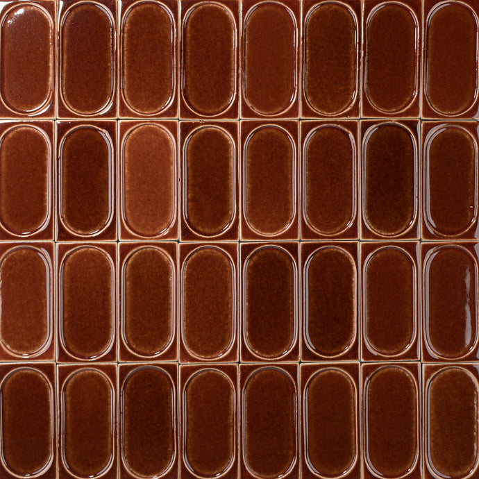 Orange Stone Tile 3x6 Arched - Cemento Collection