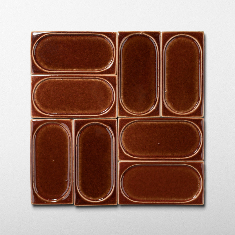 Orange Stone Tile 3x6 Arched - Cemento Collection