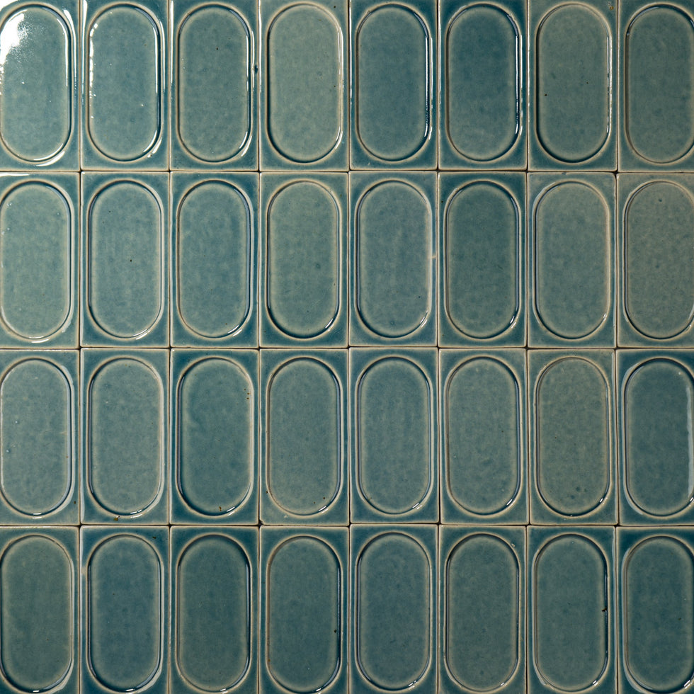 Blue Apatite Stone Tile 3x6 Arched - Cemento Collection