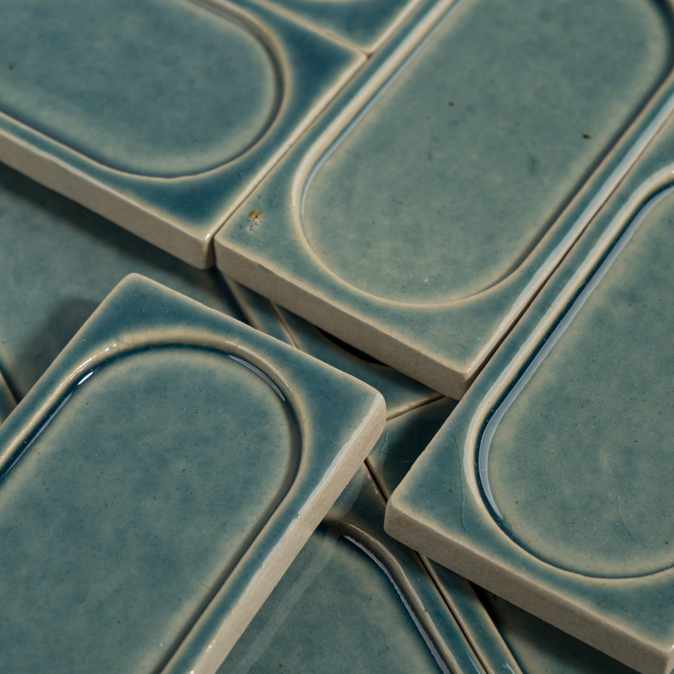 Blue Apatite Stone Tile 3x6 Arched - Cemento Collection