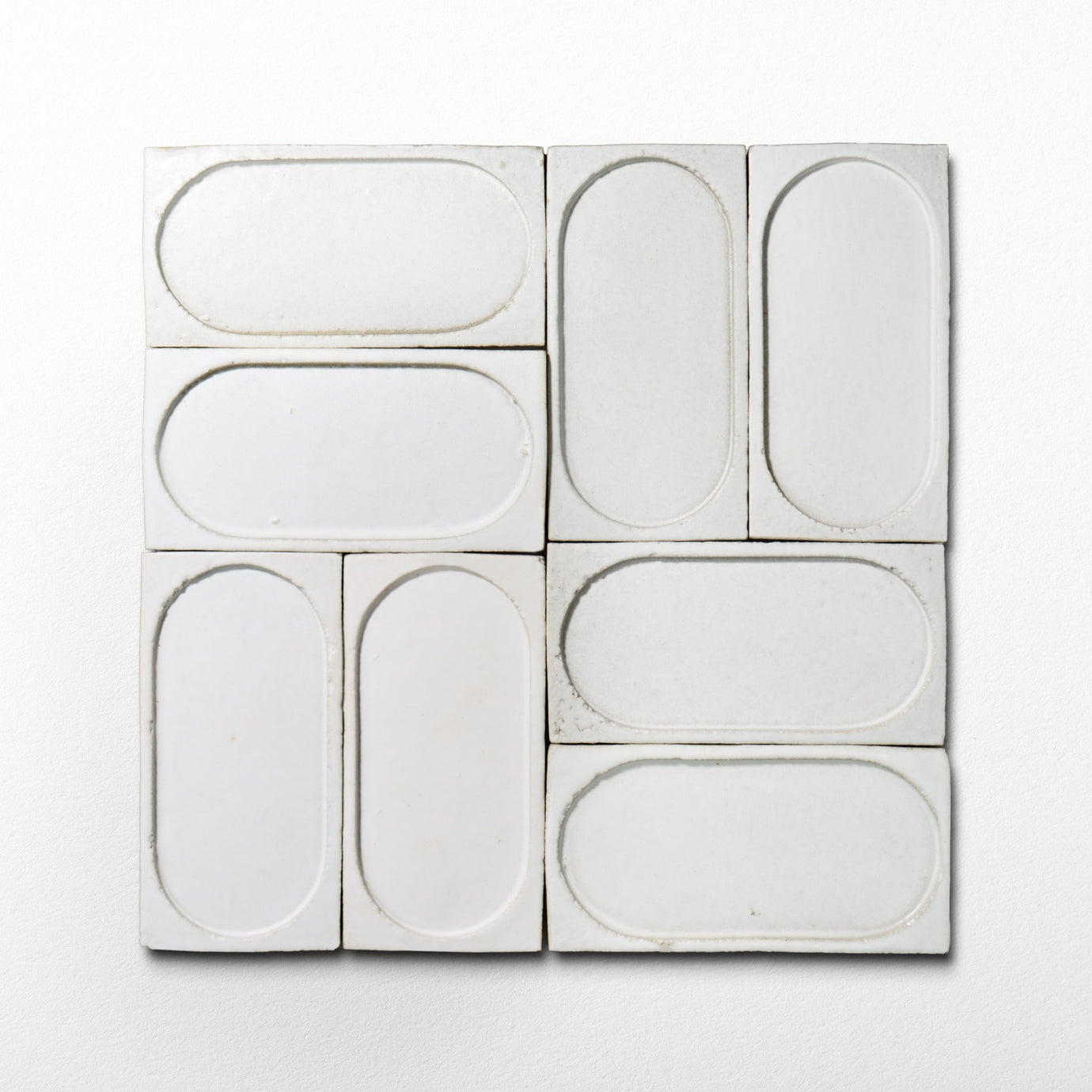 Chalk White Stone Tile 3x6 Arched - Cemento Collection