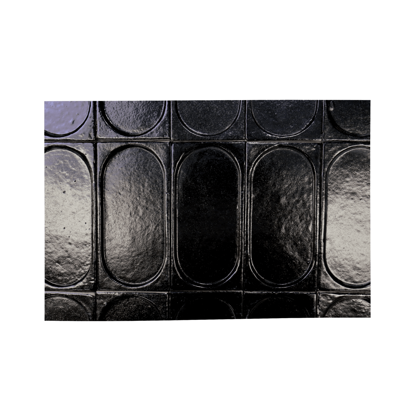 Stoneware 3x6 Coal Black Arched Glossy Tile | Cemento Collection ...