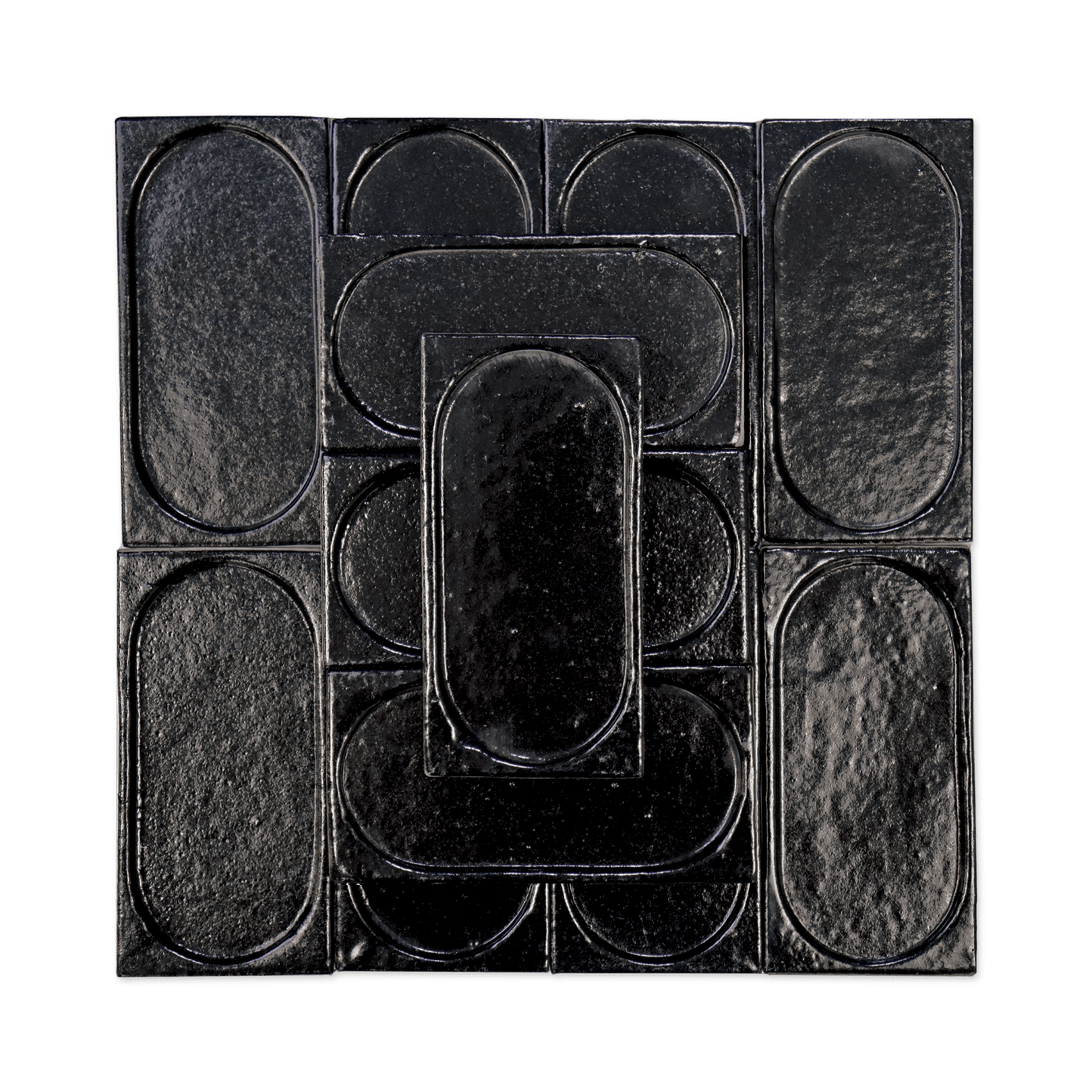 Stoneware 3x6 Coal Black Arched Glossy Tile | Cemento Collection ...