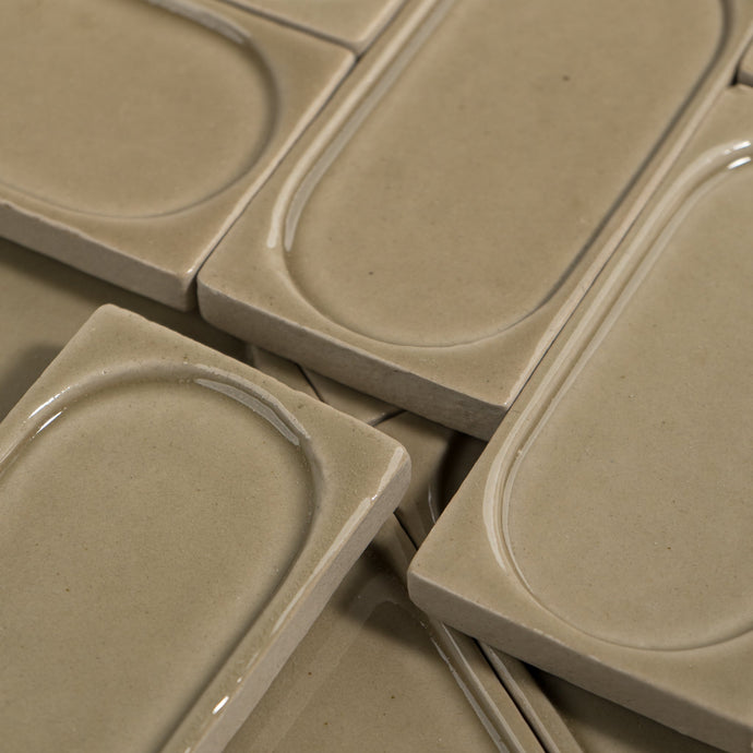 Stoneware 3x6 Ginger Sugar Arched Glossy Tile | Cemento Collection ...