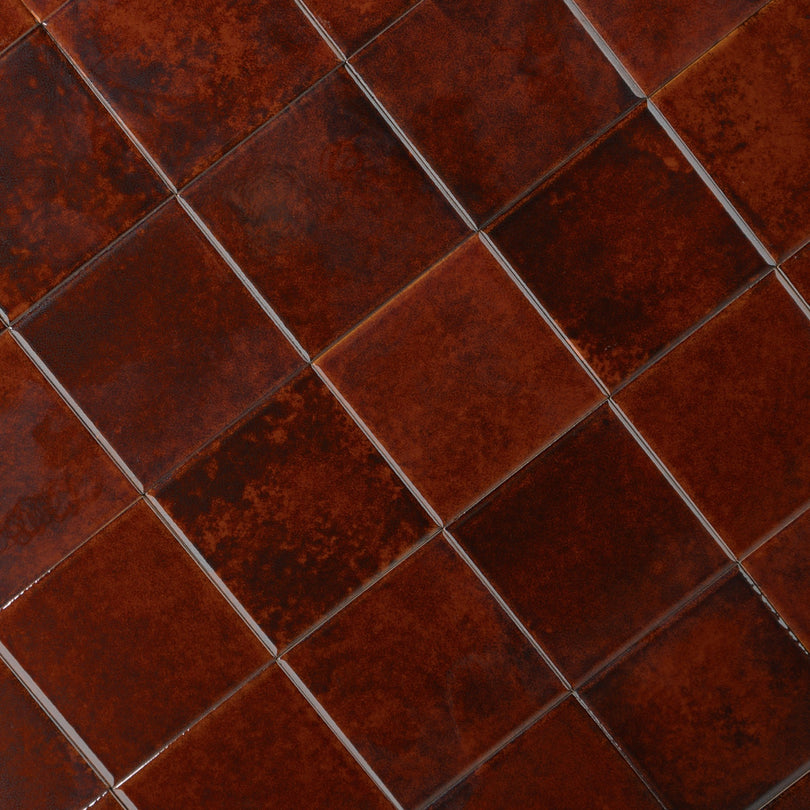 Red Ceramic Tile 4x4 - Cemento Collection