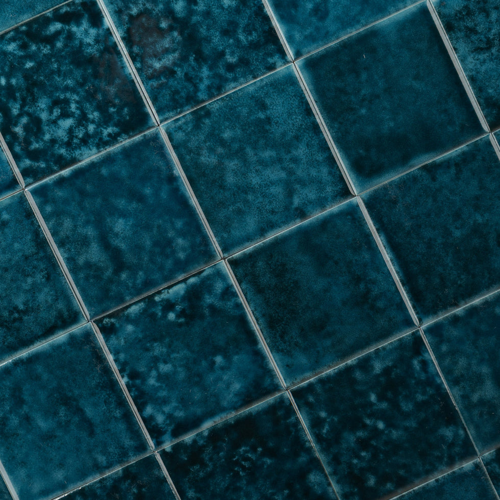 Sapphire Blue Ceramic Tile 4x4 - Cemento Collection