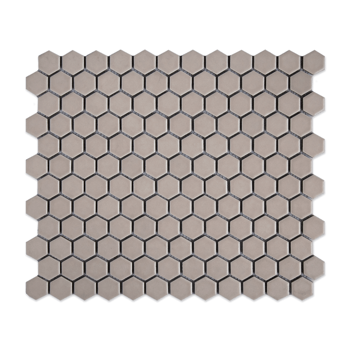 Tan 1" Hexagon Matte Porcelain Mosaic Tile | Cemento Collection ...