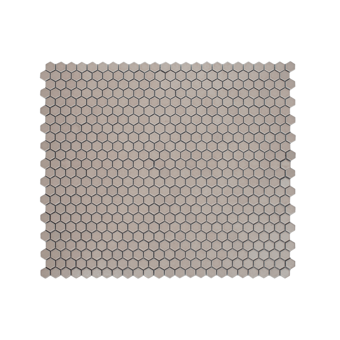Tan 1" Hexagon Matte Porcelain Mosaic Tile | Cemento Collection ...