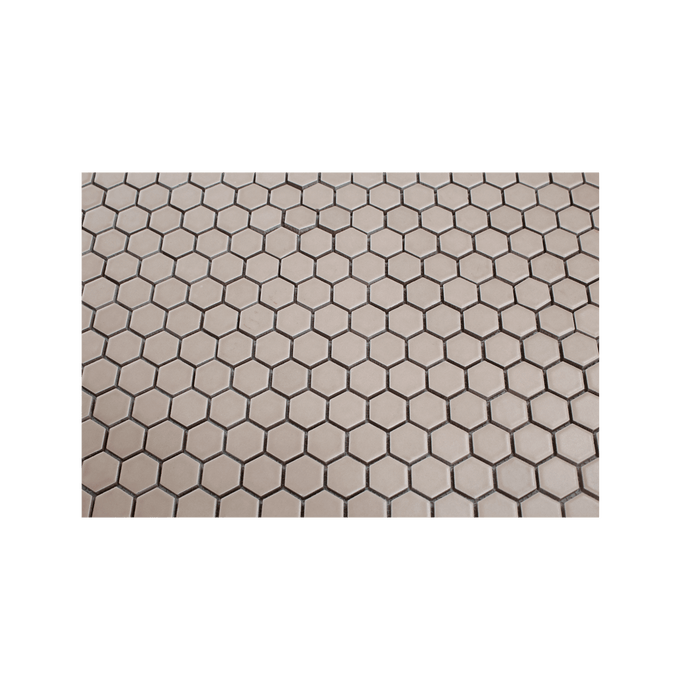 Tan 1" Hexagon Matte Porcelain Mosaic Tile | Cemento Collection ...
