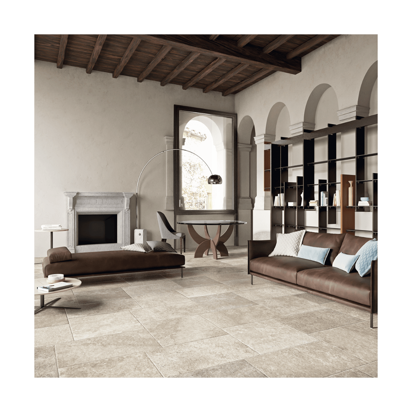 Silver Porcelain Tile 8x8 - Cemento Collection