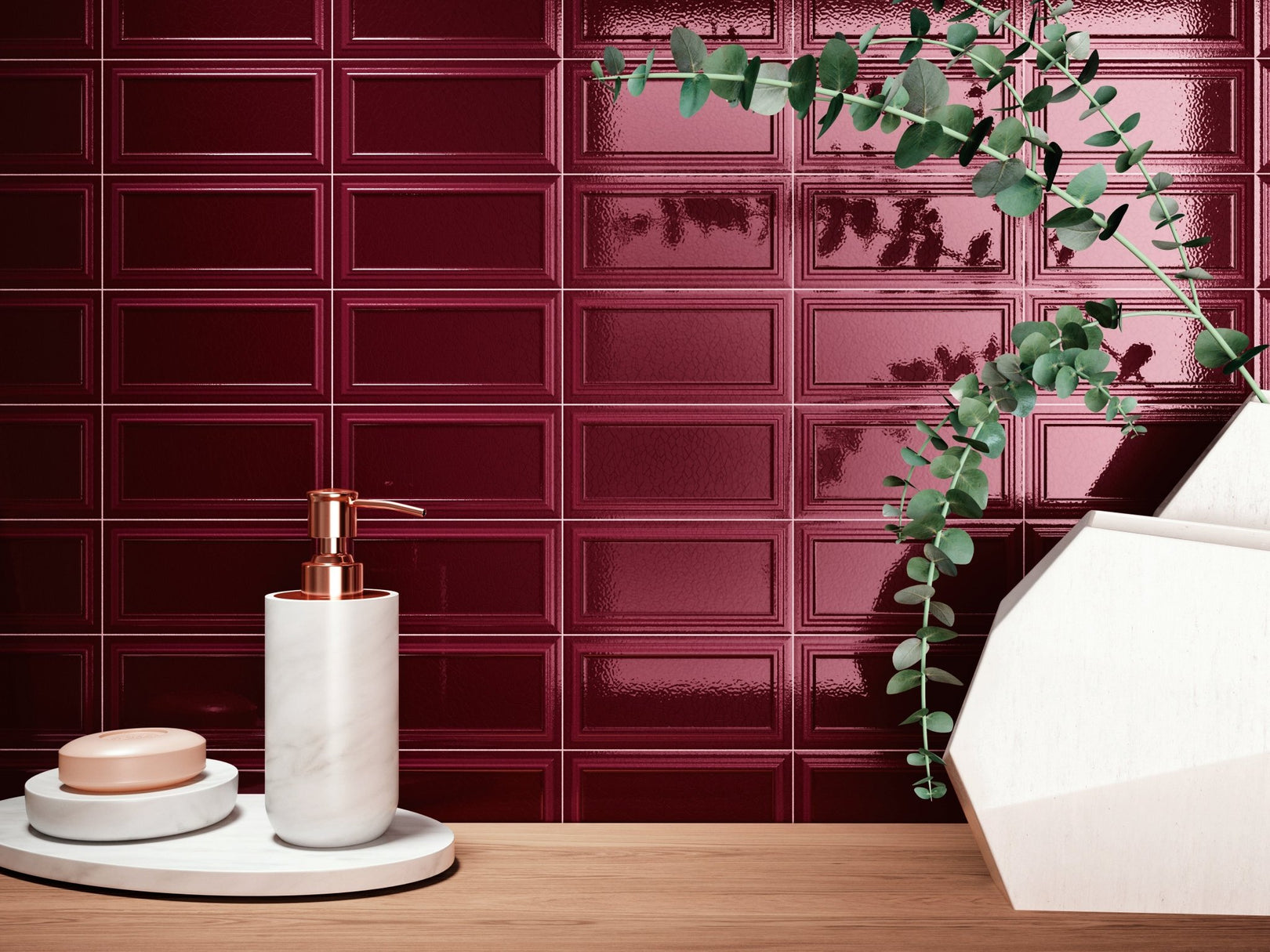 Victorian Merlot Red Ceramic Tile | Cemento Collection - Cemento Collection