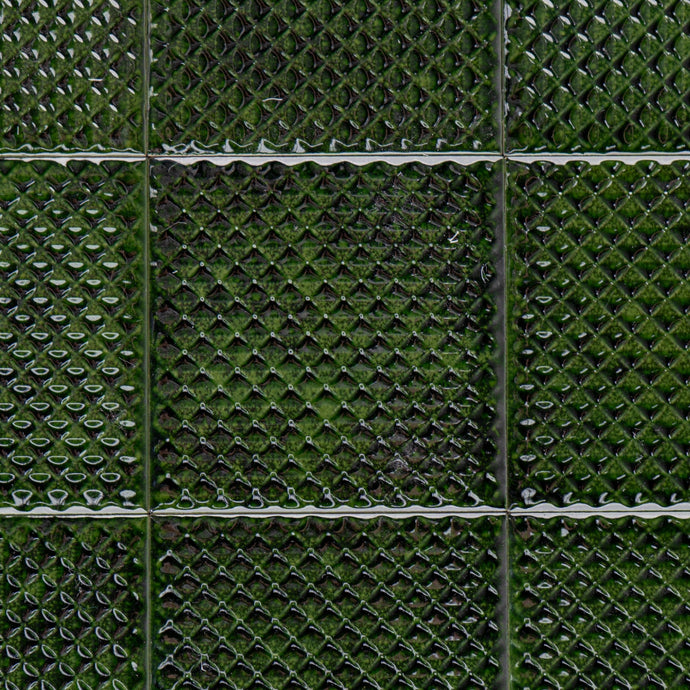 Waffle 4x4 Alpine Green Ceramic Tiles | Cemento Collection - Cemento ...