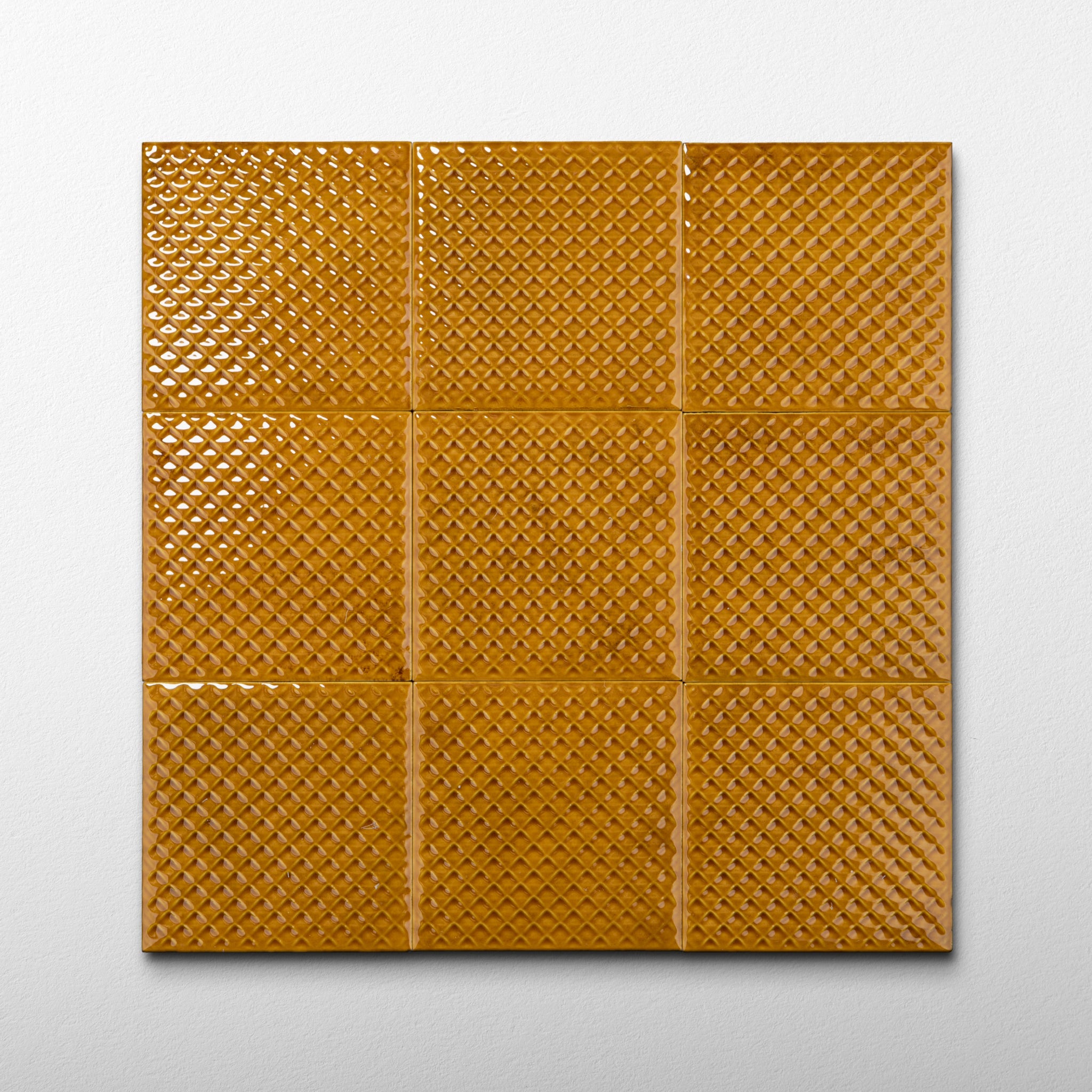 Waffle 4x4 Golden Yellow Ceramic Tiles | Cemento Collection - Cemento ...