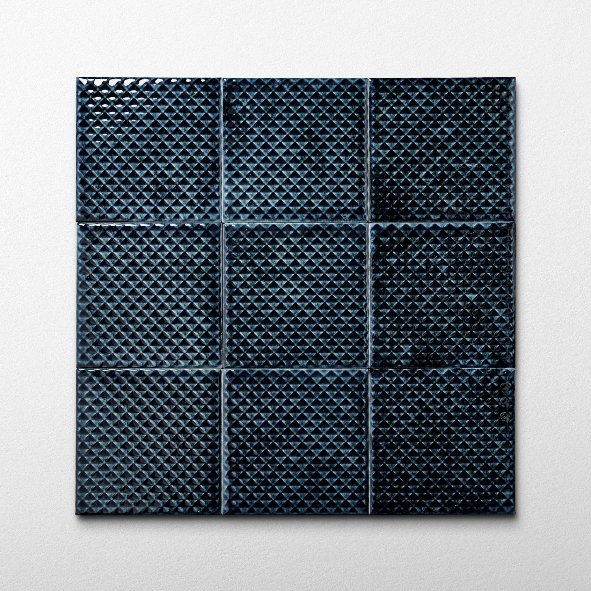 Waffle 4x4 Sapphire Blue Ceramic Tiles | Cemento Collection - Cemento ...