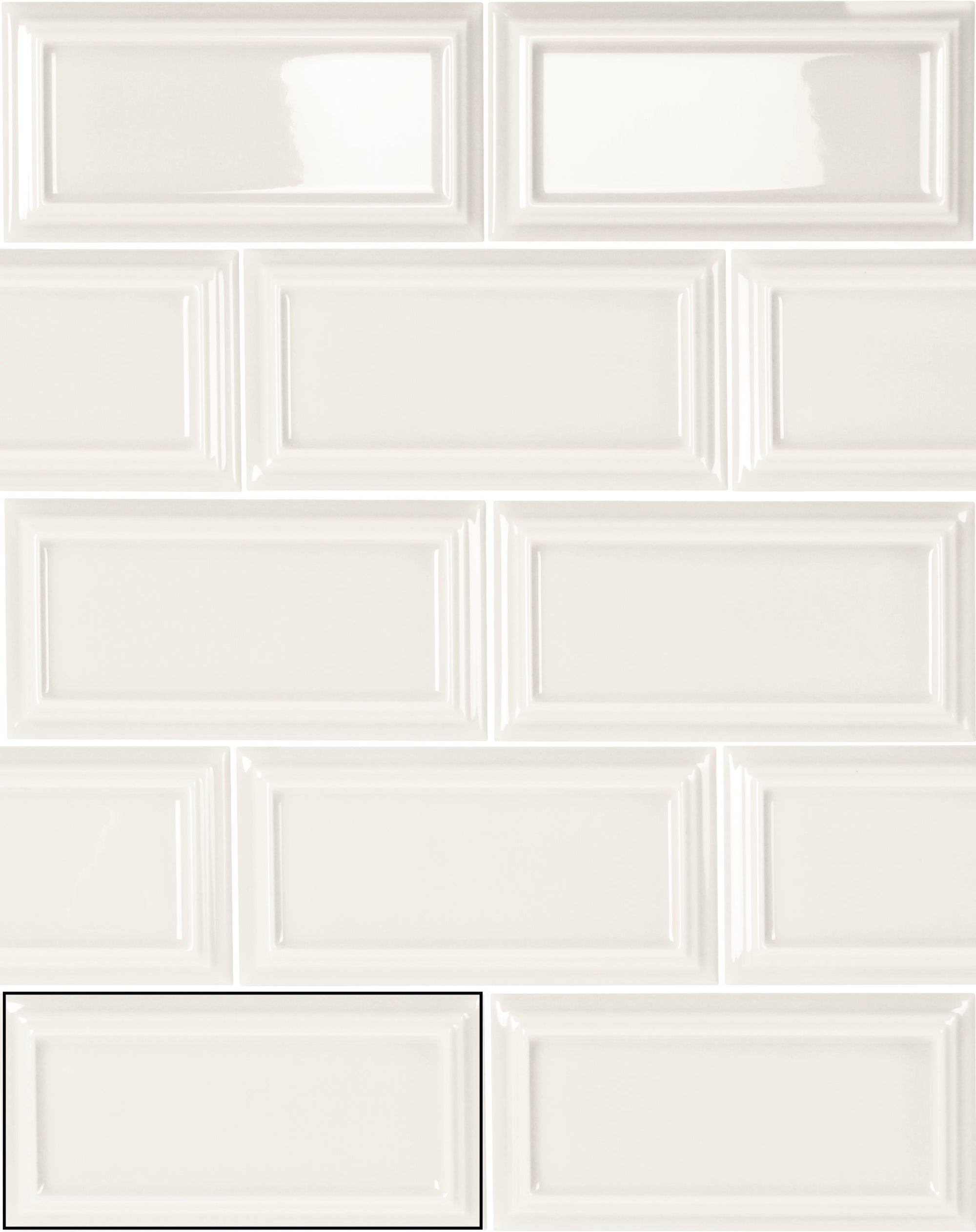 Victorian Snowy Pearl Ceramic Tile - Cemento Collection