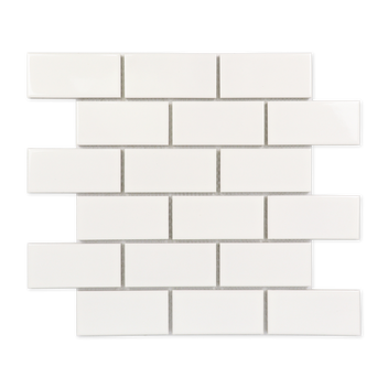 White Brick Mosaic Tile - Cemento Collection