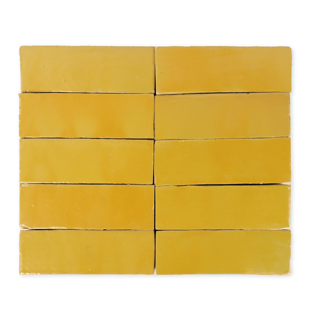 Handmade Moroccan Zellige 2x6 Bejmat Citron Yellow Terracotta Tile ...